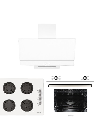 Alveus Arya Beyaz 3'lü Ankastre Set MODF17-GLS640-MFA604