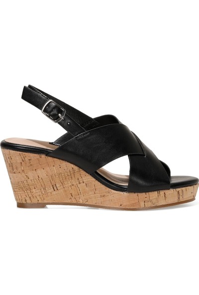 Nine West Zaurıa 1fx Siyah Kadın Dolgu Topuklu Sandalet