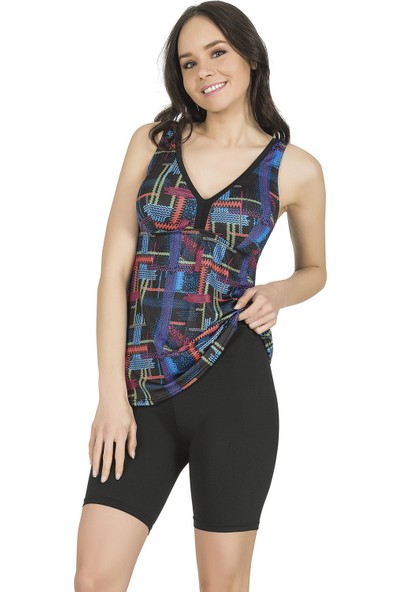 Beria Kadın Desenli Taytlı Tankini