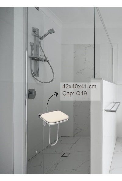 Cekinox Cekinox Duxx Plastik Engelli Duş Oturağı Katlanır Tip Paslanmaz