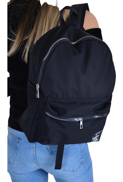 Butikburuc Kadın Siyah Iki Bölmeli Baskılı Çanta