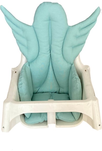 Pamuk Atölyesi Yeşil Melek Kanatlı Mama Sandalyesi Minderi