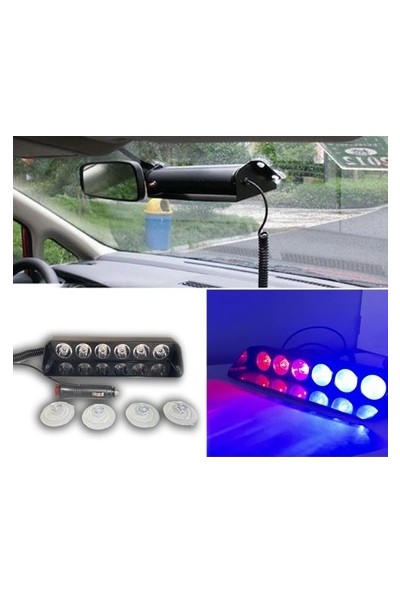 6 Ledli Vantuzlu Polis Çakar LED ( Çakmaklıklı ) 6 Ledli Vantuzlu Polis Çakar LED ( Çakmaklıklı )