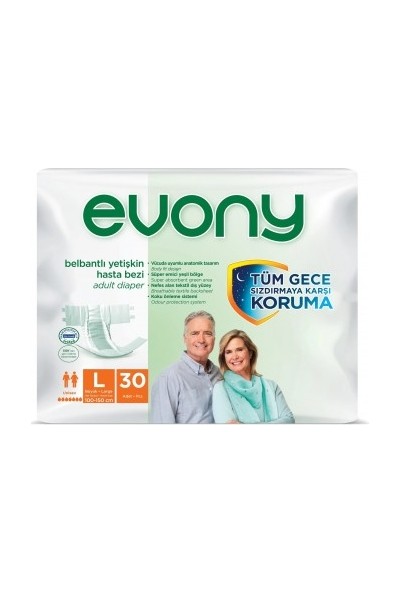 Evony Belbantlı Hasta Bezi 30'Lu Büyük Large Beden Evony Belbantlı Hasta Bezi 30'Lu Büyük Large Beden