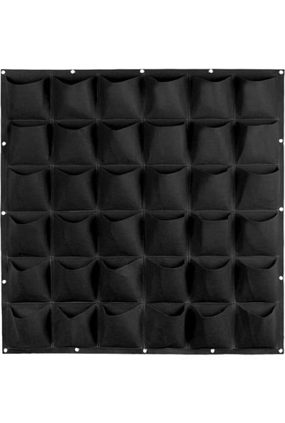 Keçe Saksı Keçe 100 cm x 100 cm 36 Saksılı Keçe Duvar Saksısı Siyah