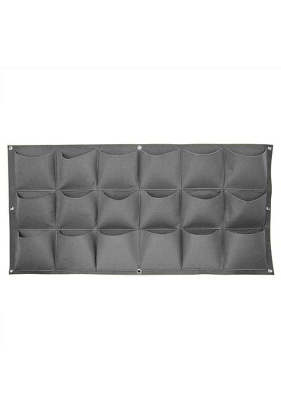 Keçe Saksı Keçe 50 cm x 100 cm 18 Saksılı Keçe Duvar Saksısı Gri