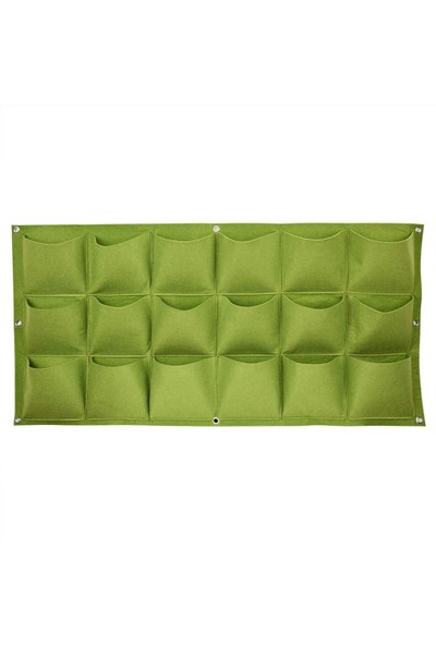 Keçe Saksı Keçe 50 cm x 100 cm 18 Saksılı Keçe Duvar Saksısı Yeşil