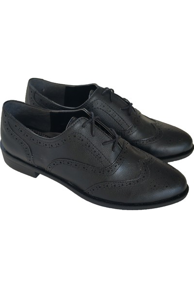 TuwoShoes Oxford Model Cilt Siyah TuwoShoes Oxford Model Cilt Siyah