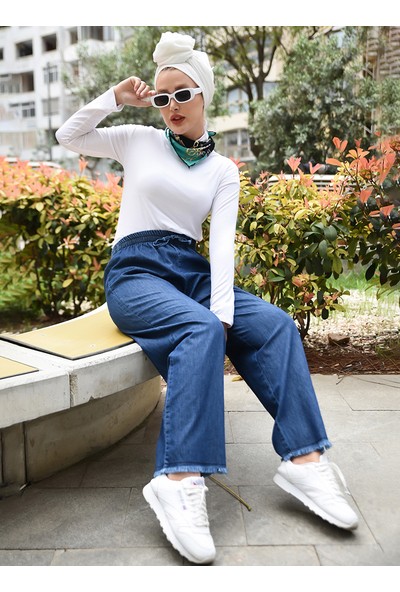 Taşlanmış Salaş Kot Pantolon - Lacivert - Por La Cara