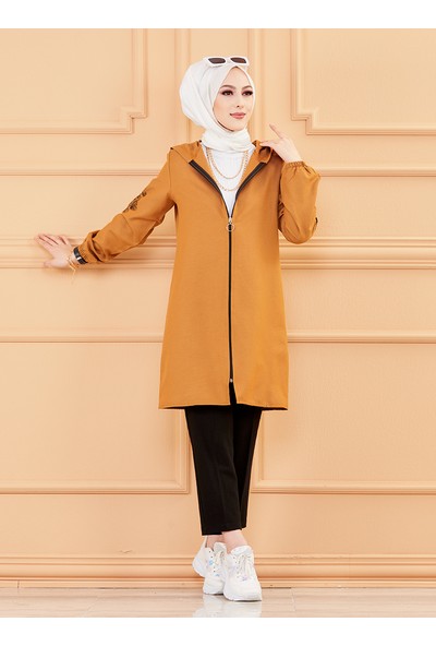 Fermuarlı Tunik - Taba- Tofisa