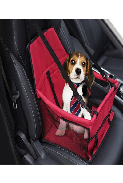 Carneil Kırmızı Otomobil Içi Evcil Hayvan Kedi Köpek Seyahat Taşıma Çantası Koltuk Başlığına Askılı
