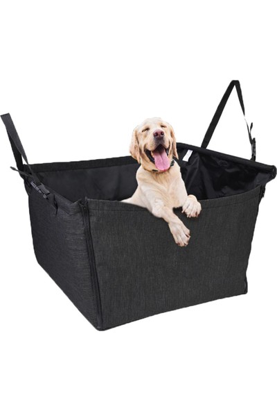 Carneil Shelay Siyah Hamak Evcil Hayvan Kedi Köpek Taşıyıcı Otomobil Koltuk Başlığına Asılan Havuz Çanta 50 x 50 cm