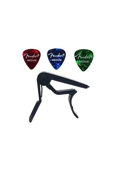 Nemesis Gitar Kaposu Fc-75 Guitar Capo + 3 Adet Fender Medium Picks Pena Nemesis Gitar Kaposu Fc-75 Guitar Capo + 3 Adet Fender Medium Picks Pena