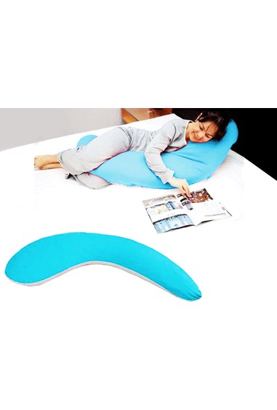 Angel Of Life Hamile Yastığı Sarıl Yat Hamile Destek Yastığı Hamile Bel Karın Destek Yastığı Yatak - Mavi
