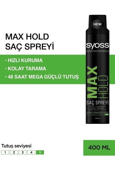 Syoss Saç Spreyi Maximum Tutuş 400 ml Syoss Saç Spreyi Maximum Tutuş 400 ml