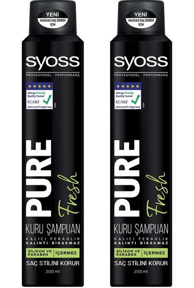 Syoss Pure Fresh Kuru Şampuan x 2 Adet Syoss Pure Fresh Kuru Şampuan x 2 Adet