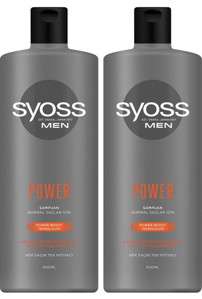 Syoss Men Power Şampuan 500 ml x 2 Adet Syoss Men Power Şampuan 500 ml x 2 Adet