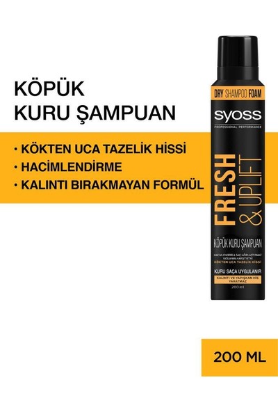 Syoss Fresh & Uplıft Köpük Kuru Şampuan 200 ml Syoss Fresh & Uplıft Köpük Kuru Şampuan 200 ml
