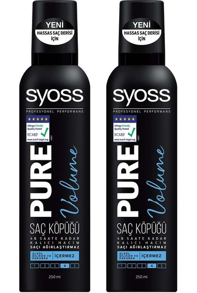 Syoss Pure Volume Saç Köpüğü x 2 Adet Syoss Pure Volume Saç Köpüğü x 2 Adet