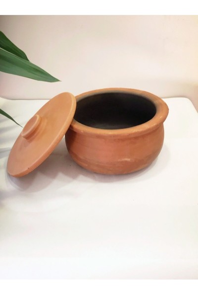 E-Koc Ticaret Toprak Güveç Ateşe Dayanıklı Kapaklı Kara Güveç 2 - 3 Kişilik