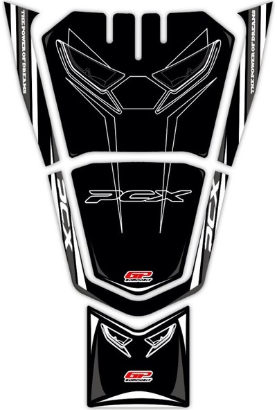 Tank Pad Siyah-Gri Honda Pcx125 & 2021 Tank Pad Siyah-Gri Honda Pcx125 & 2021