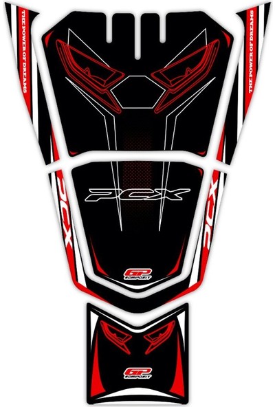 OEM Tank Pad Siyah-Kırmızı Honda Pcx125 & 2021 OEM Tank Pad Siyah-Kırmızı Honda Pcx125 & 2021