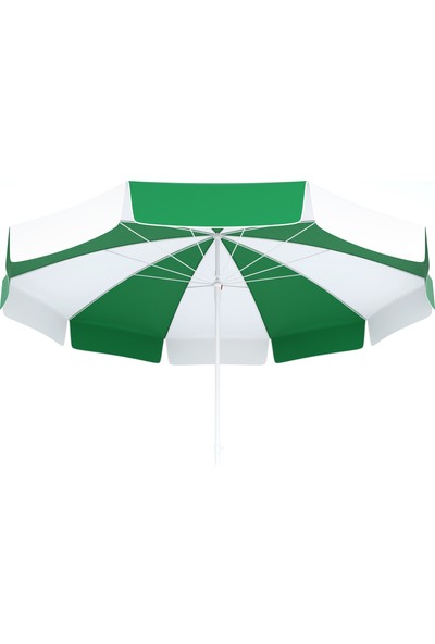 Tevalli Parasols 200 cm Lüks Polyester Plaj Şemsiye - Yeşil Beyaz Dilim Tevalli Parasols 200 cm Lüks Polyester Plaj Şemsiye - Yeşil Beyaz Dilim