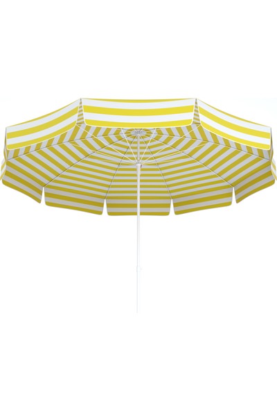 Tevalli Parasols 180 cm Polyester Plaj Şemsiye - Sarı Beyaz Tevalli Parasols 180 cm Polyester Plaj Şemsiye - Sarı Beyaz