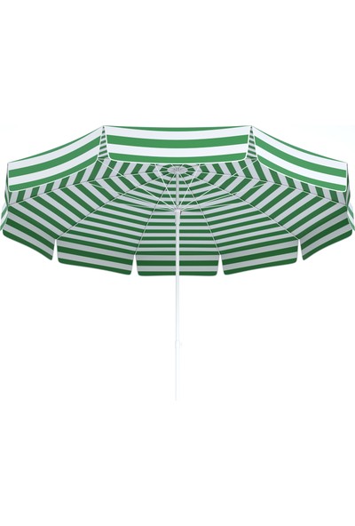 Tevalli Parasols 180 cm Polyester Plaj Şemsiye - Yeşil Beyaz Tevalli Parasols 180 cm Polyester Plaj Şemsiye - Yeşil Beyaz