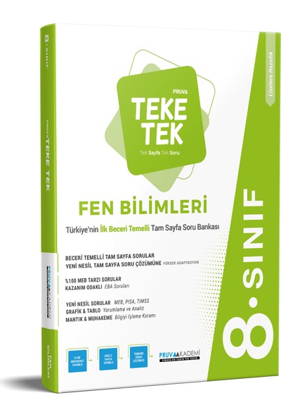 Pruva Akademi 8. Sınıf Teke Tek Fen Bilgisi Soru Bankası Pruva Akademi 8. Sınıf Teke Tek Fen Bilgisi Soru Bankası
