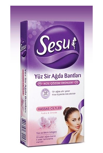 Sesu Şekersiz Yüz Ağda Hassas Cilt 20 'li Sesu Şekersiz Yüz Ağda Hassas Cilt 20 'li