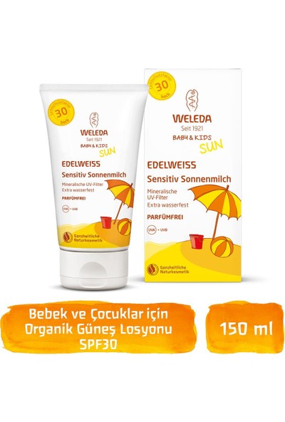 Weleda Bebek ve Çocuklar Için Yüksek Koruma Faktörlü Mineral Filtreli Güneş Losyonu Spf 30 150 ml