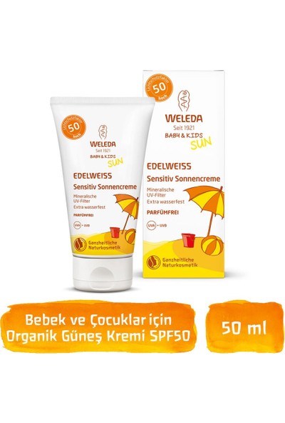 Bebek ve Çocuklar Için Yüksek Koruma Faktörlü Mineral Filtreli Güneş Kremi Spf 50 50 ml