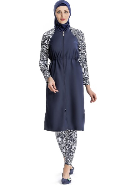 Armes Zebra Desen Tam Tesettür Mayo /511