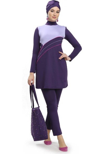 Armes Çizgili Tam Tesettür Mayo Armes