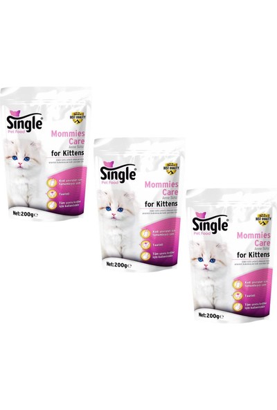 Single Mommies Care Yavru Kedi Anne Süt Tozu 200 gr x 3 Single Mommies Care Yavru Kedi Anne Süt Tozu 200 gr x 3