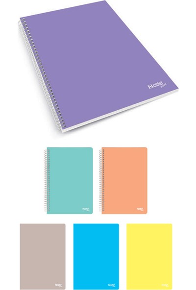 Notte 60338 A4 Pastel 100 Sayfa Çizgili Spiralli Plastik Kapak Defter Notte 60338 A4 Pastel 100 Sayfa Çizgili Spiralli Plastik Kapak Defter