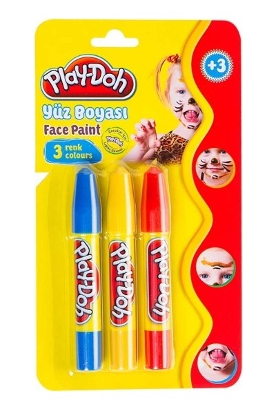 Play-Doh 3 Renk Yüz Boyası