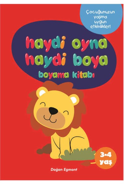Haydi Oyna Haydi Boya Boyama Kitabı 1 (3-4 Yaş)