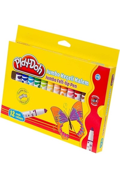 Play-Doh 12 Renk Jumbo Keçeli Kalem Karton Kutu 8Mm Play-Ke010 Play-Doh 12 Renk Jumbo Keçeli Kalem Karton Kutu 8Mm Play-Ke010