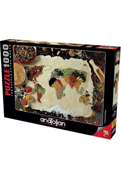 Anatolian 1000 Parça Baharatlı Dünya Haritası 1045