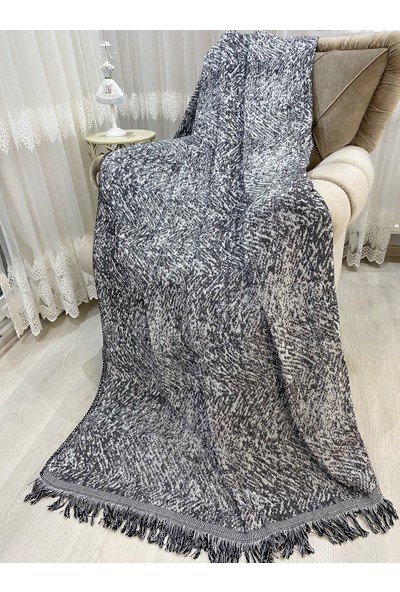 Özlü Home Lüks Pamuklu Koltuk-Çekyat Örtüsü Siyah