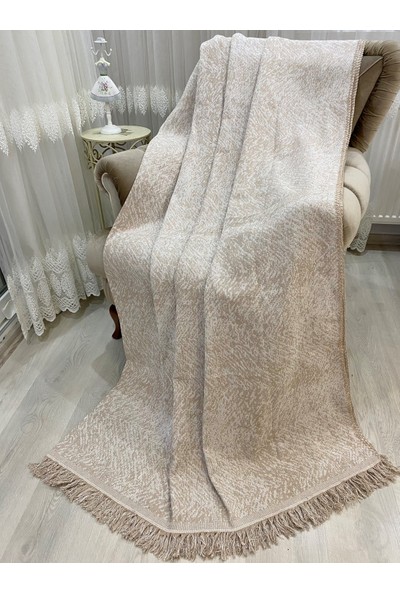 Özlü Home Lüks Pamuklu Koltuk Örtüsü Kahverengi