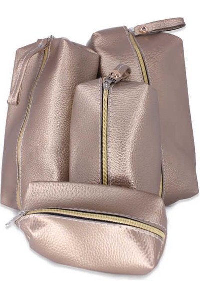 Mujgan 4'lü Gold Makyaj Çantası