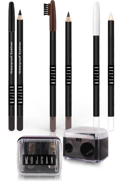 Mujgan 4'lü Set Siyah Göz Kalemi + Beyaz Göz Kalemi + Kahverengi Kaş Kalemi + Izla Açacak Mujgan 4'lü Set Siyah Göz Kalemi + Beyaz Göz Kalemi + Kahverengi Kaş Kalemi + Izla Açacak