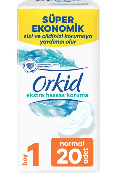 Orkid Extra Hassas Koruma Normal Süper Ekonomik Paket 20 Ped Orkid Extra Hassas Koruma Normal Süper Ekonomik Paket 20 Ped