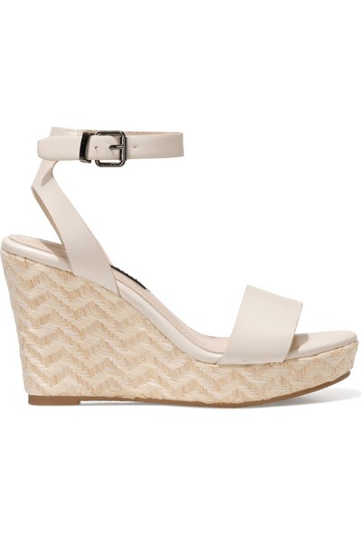 Nine West Obasa 1fx Beyaz Kadın Dolgu Topuklu Sandalet