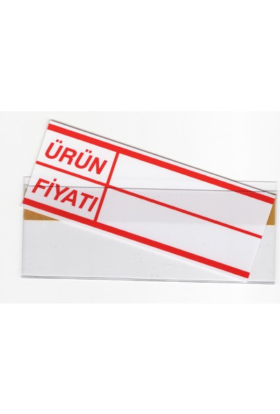 MT Pvc Arkası Yapışkanlı Raf Önü Etiketliği + Silinebilir Raf Etiketi 50'li