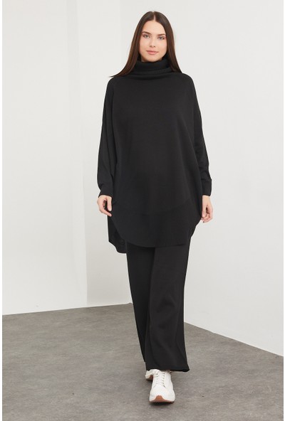 Altıner Kadın Siyah Boğazlı Triko Alt-Üst Takım Altıner Kadın Siyah Boğazlı Triko Alt-Üst Takım