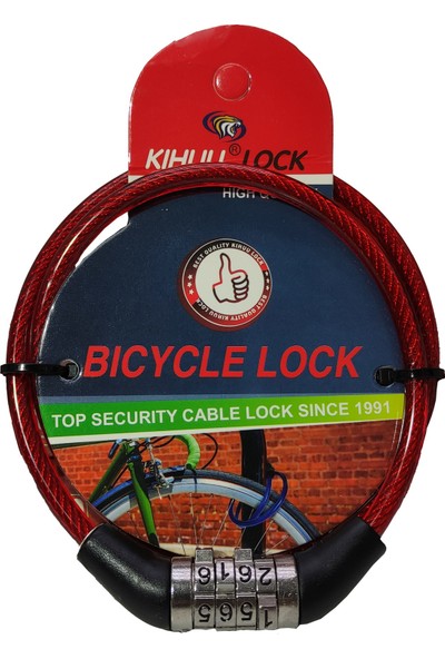 Leva House Şifreli Bisiklet Kilidi TR-870 Sbk 7*8 L-20120